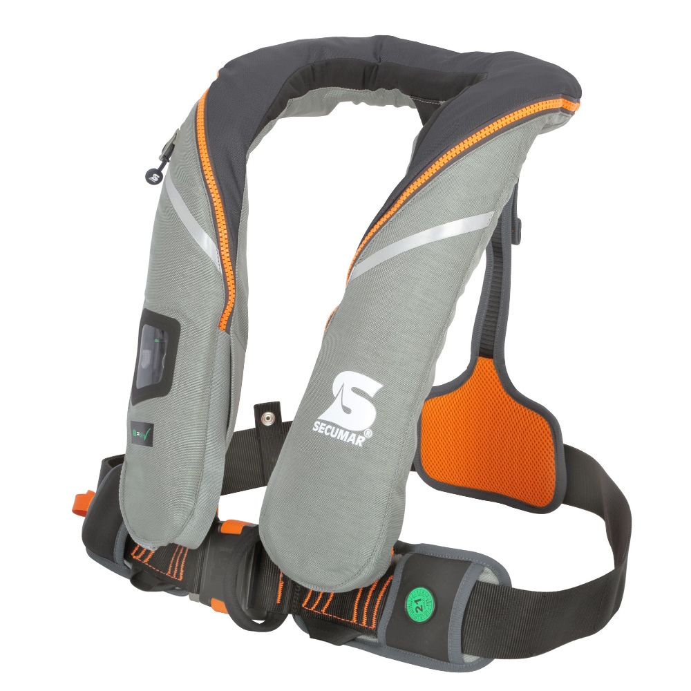 Giubbotto salvagente Secumar Survival duo protect 220N Grigio chiaro + imbracatura